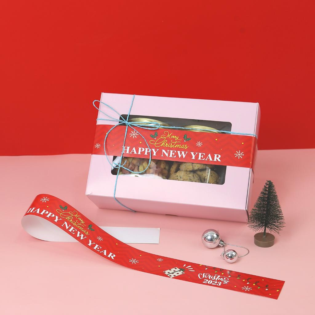 Box strap, New Year 09 pattern, size 5x65 cm, contains 50 pieces/pack ...